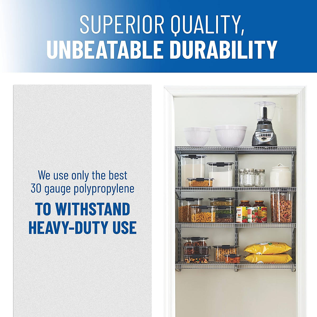 Closet Shelf Liner, Wire Shelf Liners for Closets and Pantry (Set of 4) 12 x 48 inch - Plastic Closet Liners - Made in USA