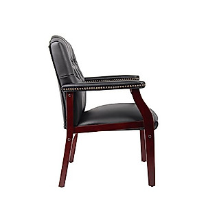 Boss Office Products Ivy League Executive Guest Chair, Vinyl, Black