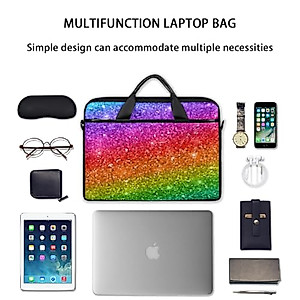 Rainbow Style Printed Laptop Computer Bag Waterproof Shoulder Messenger Bag 13-15 inch Durable Laptop Tote Bag with Shoulder Strap Handle Lightweight Crossbody Briefcase