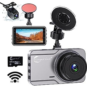Diamond Lark Dash Camera Built-in WiFi, 2K Front and 1080P Rear Dual Dash Cam, Car Dashcam with Free 64G SD Card,3'' IPS Screen,170° Wide Angle,HD Night Vision,WDR, 24H Parking Monitor, Loop Recording