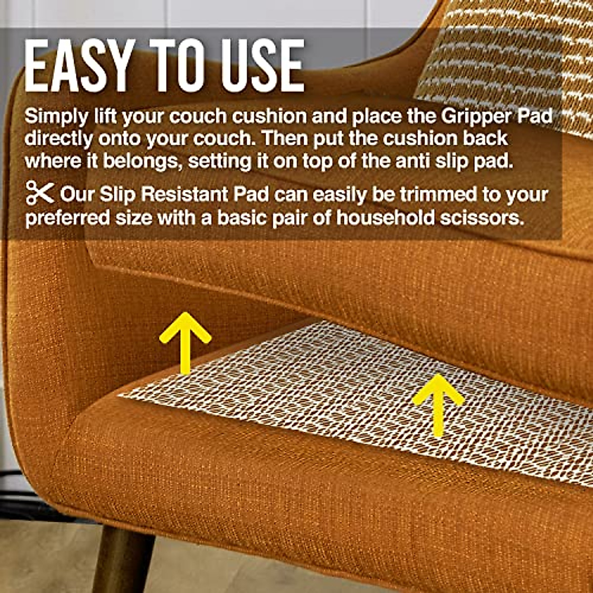 Nevlers 22" x 72" Anti Slip Cushion Gripper for Couch | Strong & Durable Gripper Pad Helps Keep Couch Cushions from Sliding - Multi-Purpose & Customizable Non Slip Pads for Home or Office Use