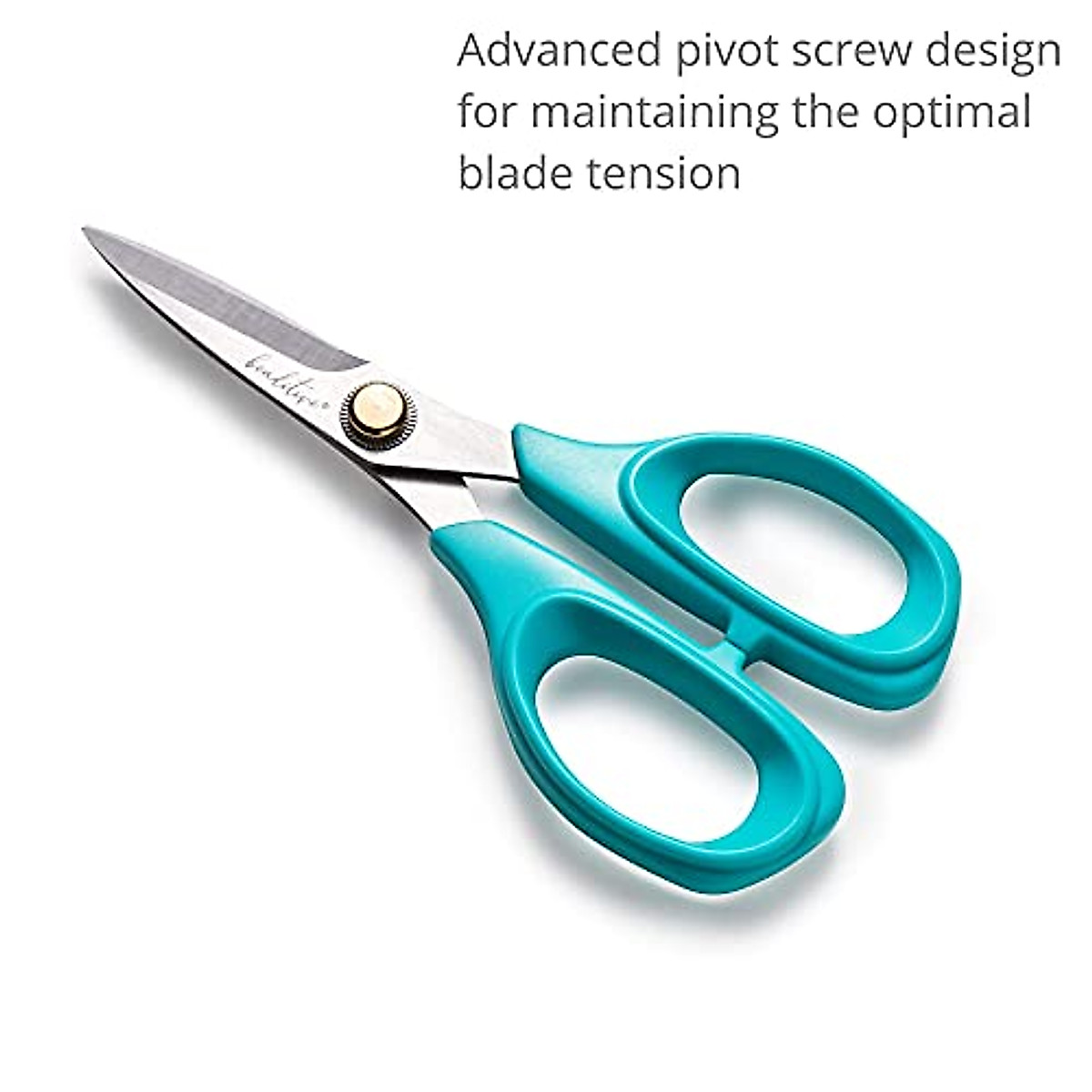 Beaditive Sewing Scissors - 6-Inch Stainless Steel Fabric Scissors - Professional Scissors with Serrated Blade for Easy Cloth Cutting & Quilting - Comfortable Craft Tailor & Dressmaker Shears – Teal