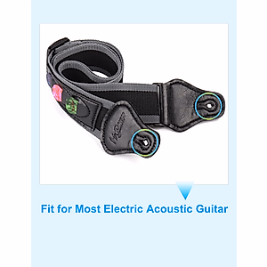 Mr.Power Guitar Strap 36.6in - 65in with 3 Pick Holders for Electric/Acoustic (Nylon Strap with Accessories)