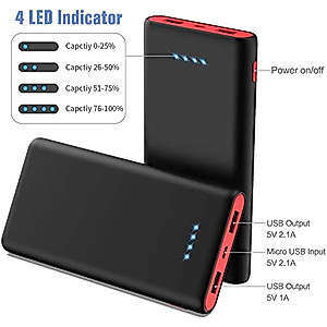 Portable Charger Power Bank 25800mAh, Ultra-High Capacity Fast Phone Charging with Newest Intelligent Controlling IC, 2 USB Port External Cell Phone Battery Pack Compatible with iPhone,Android etc