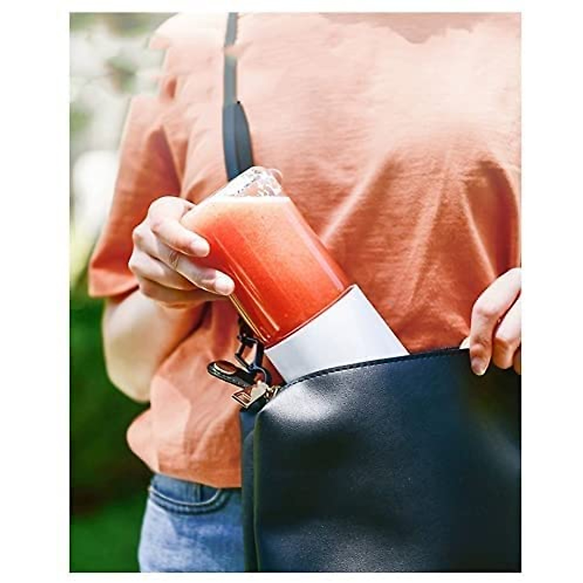 MXJCC Smoothie Blender for Kitchen, Personal Mini Blender for Shakes and Smoothies, Travel, Fitness with Safety Lock (Color : Green)