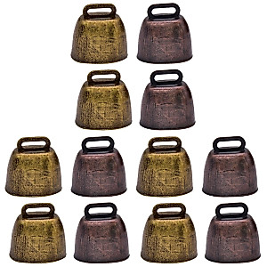 SEWACC 12 pcs Cow Horse Farm Animal Bell Cow Bell Sheep Bells Sheep Grazing Copper