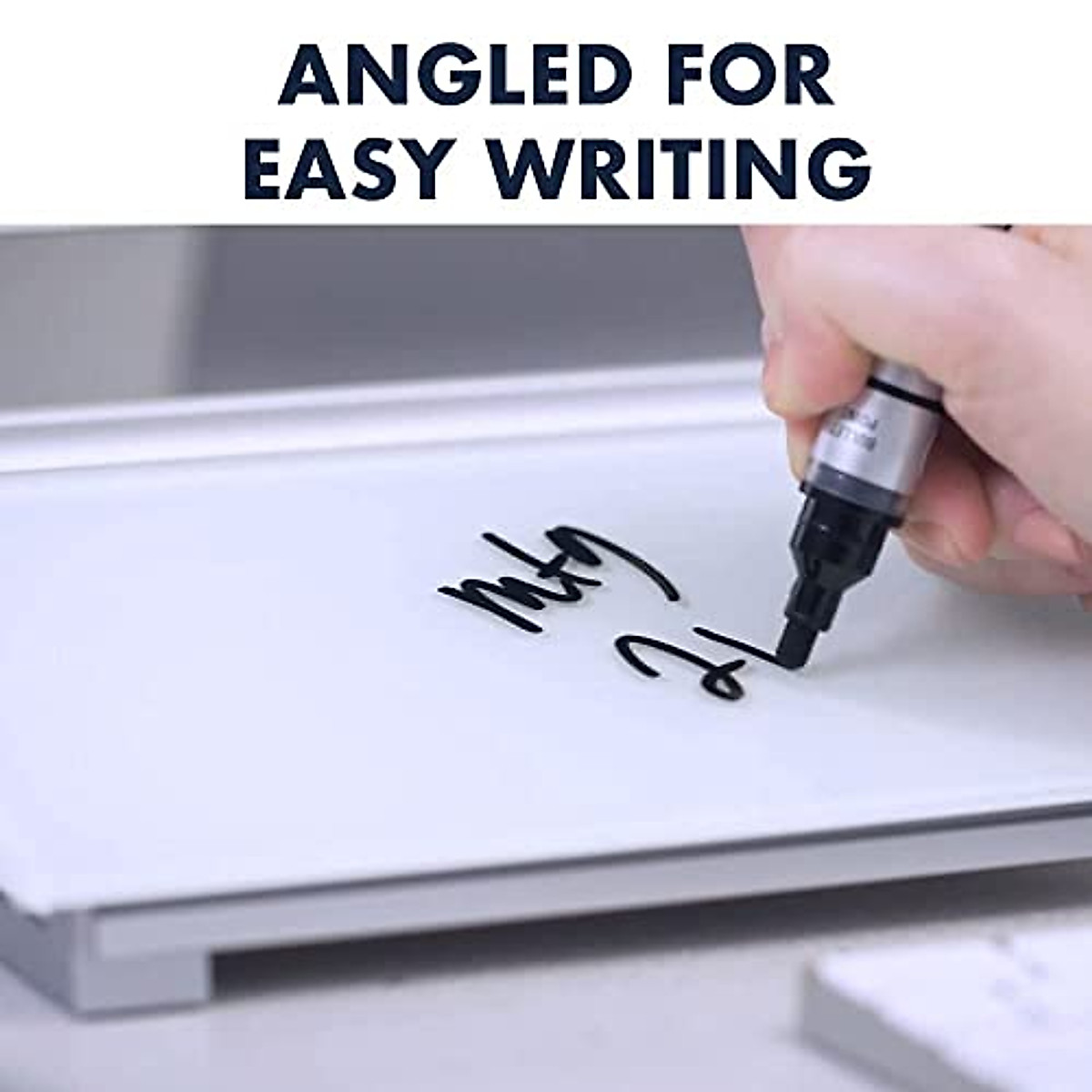 Quartet Glass Desktop Computer Pad, 18" x 6", Whiteboard, Dry Erase Surface, Clean Erase, Includes 1 Dry Erase Marker, White Surface (GDP186)