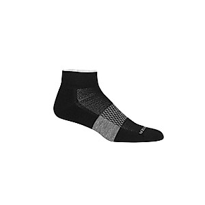 Icebreaker Merino Men's Multisport Light Cushion Mini Sock, Black/Snow/Metro Heather, Medium