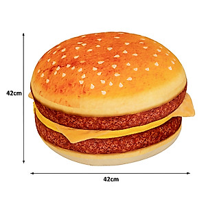 funnykitten Hamburger Plush Pillow, 3D Simulation Cheeseburger Pillow Burger Plush Hugging Pillow Cushion Funny Food Plush Pillows Toy for Home Decor, 16.5inch