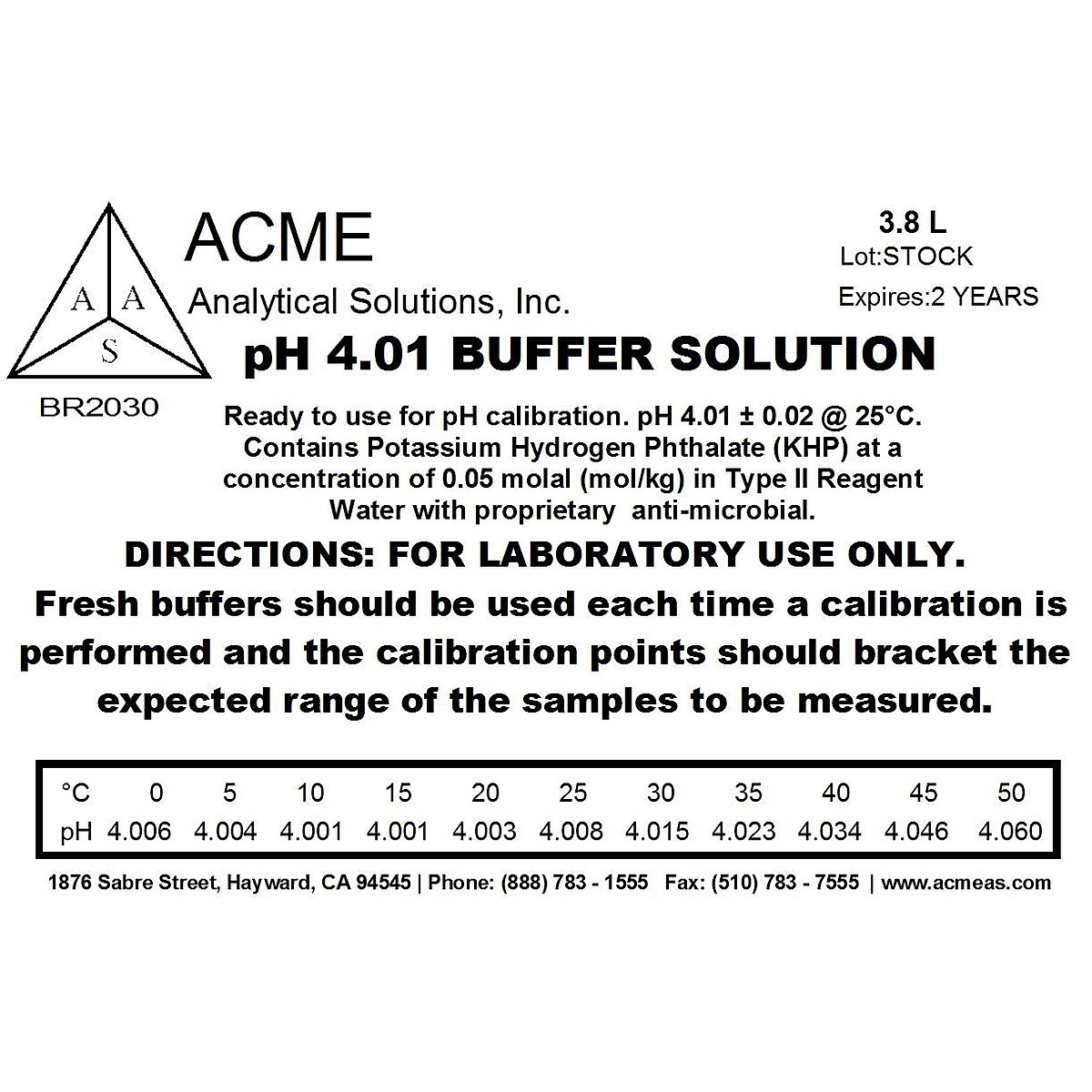 Acme Analytical Solutions pH 4 Buffer Solution, Color Coded Red, pH Calibration Solution, 3.8 liters, 1 Gallon, NIST Traceable Reference Standard, Work with All pH Mater, Made in The USA