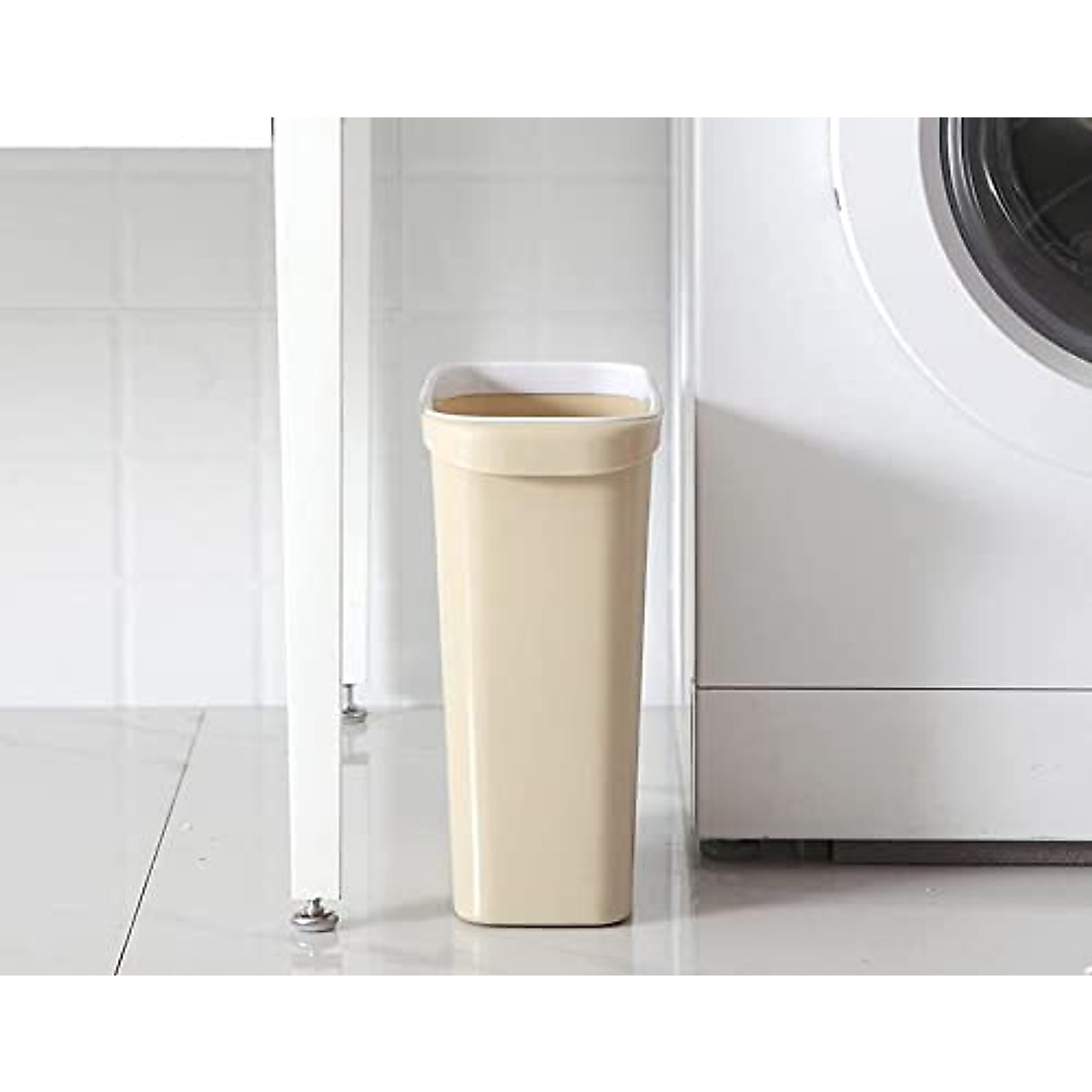 YINGying 2022Plastic Garbage Can with Handle Small Wastebasket Slim Garbage Can 5 Gallon Rectangular Trash Can for Kitchen, Bathroom, Bedroom, Home Office,Gray