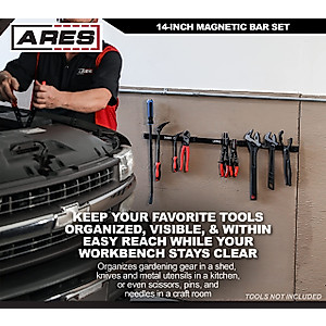 ARES 62014-2-Piece 14-Inch Magnetic Bar Set - Mounting Brackets and Screws Included - 20 lb Capacity Per Bar