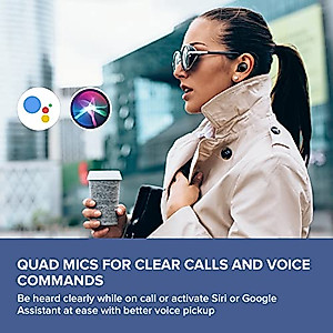 Creative Sensemore Air Lightweight True Wireless Sweatproof in-Ear Headphones with Sensemore Technology, Ambient Mode, Active Noise Cancellation, Quad Mics, Bluetooth 5.2, 35 Hours Battery Life