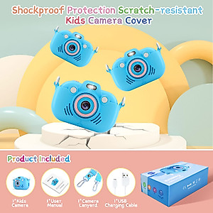 Kids Camera, Digital Camera for Kids 36M 2.7K Video Recorder with Fill-in Light, Automatic Shut-Down, 2.0 Inch Screen, Video Camera Christmas Birthdays for Girls Boys Toddlers Age 3 4 5 6 7 8 (Blue)