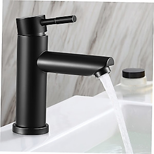 Veemoon Basin Faucet Waschtischarmatur School Faucets Bathroom Tap Kitchen Faucets One Hole Faucet Black Finish Faucet Vanity Faucet Lavatory Faucet Bath Mixer Tap Stainless Steel Sink Tub