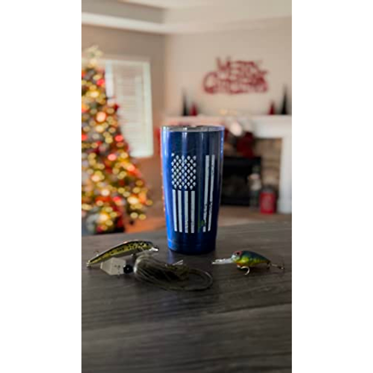 Lifecraft Fishing Gifts for Men Travel Tumbler Cup, Stainless Steel Coffee Mug with Lid, Funny Fisherman Themed Accessories, For Hot or Cold Drinks, Cool Dad Stuff Gift