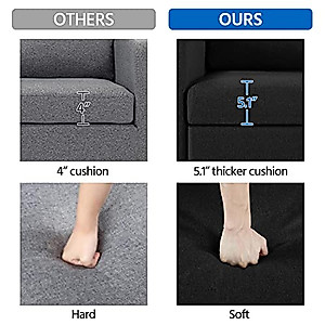 Yaheetech Sectional Sofa L-Shaped Sofa Couch Bed w/Chaise, Reversible Couch Sleeper w/Pull Out Bed & Storage Space, 4-seat Fabric Convertible Sofa, Pull Out Couch, Suitable for Living Room Black