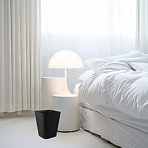 rejomiik Small Trash Can, Plastic Slim Waste Basket 1.6 Gallon Garbage Can Container Bin for Bathroom, Office, Bedroom, Home, Kids Rooms, Kitchen, Square, Black