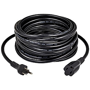 Amazon Basics Power Extension Cord, 25 Feet, 13 Amps, 125V, Black