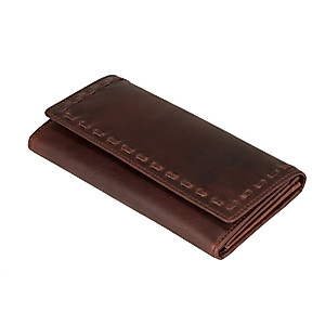 Lady Conceal Hope RFID Leather Laced Wallet (Dark Mahogany)
