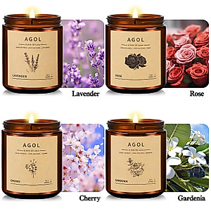 4 Pack Scented Candles for Home, 28 Oz 200 Hours Burn, Luxury Amber Jar Natural Soy Candles, Aromatherapy Candles Set, Candles Gift for Women Men Birthday Thanksgiving Christmas, Spa, Sleep,Yoga,Read