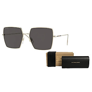 BURBERRY Daphne BE3133 110987 58MM Light Gold/Dark Grey Square Sunglasses for Women + BUNDLE With Designer iWear Eyewear Kit