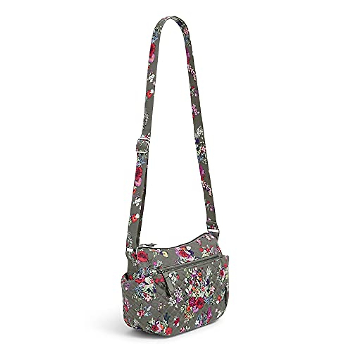 Vera Bradley Women's Cotton on the Go Crossbody Purse, Hope Blooms - Recycled Cotton, One Size
