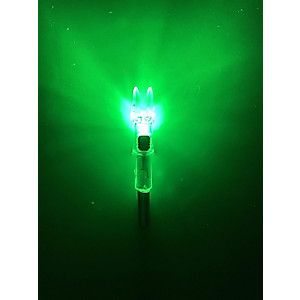 DEEPOWER S Lighted Nocks for Arrows .244/6.2mm 6/12 Pack Lighted Arrow Nocks for Archery Hunting (6, Green)