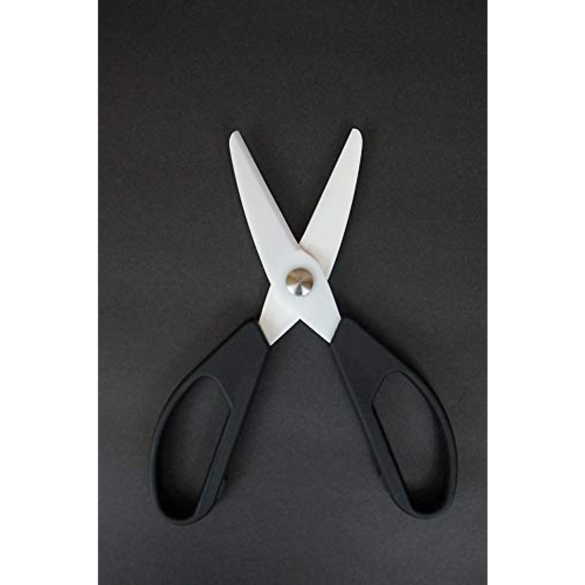 MOJO-HOME Ceramic Scissors Kitchen Utility Office Classroom Cooking Scissors Shears - White Blade/Black Handle