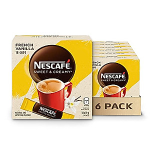 NESCAFE Sweet & Creamy French Vanilla, Instant Coffee Sachets, 18x19g {Imported from Canada}