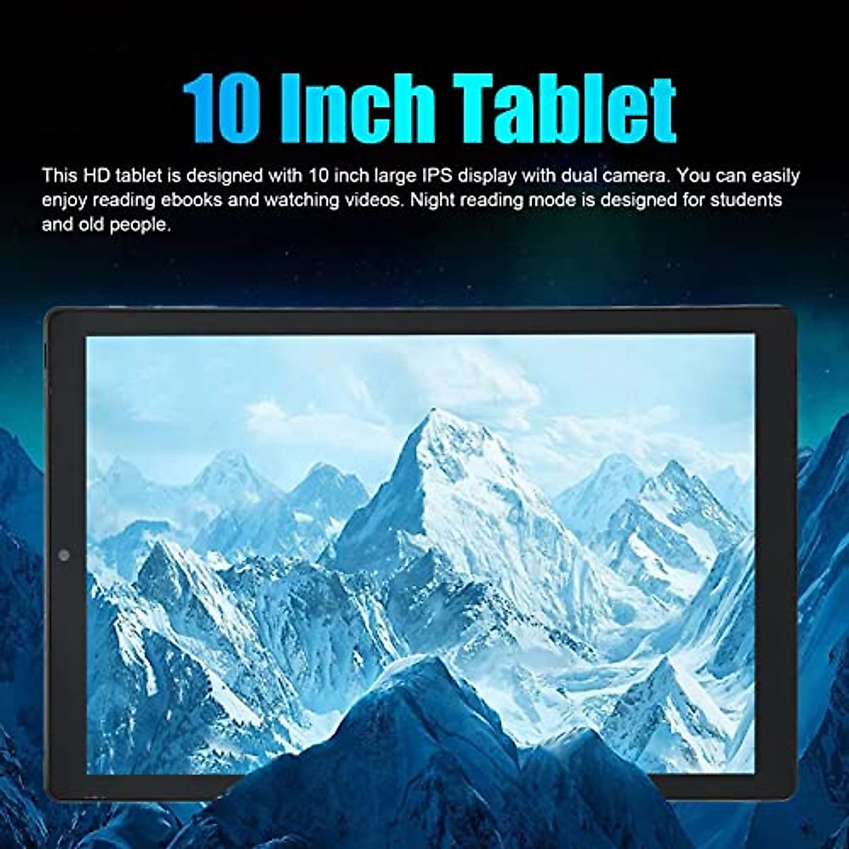 10 Inch Tablet, 4GB RAM 64GB ROM IPS Screen Night Reading Mode Octa Core Processor Support GPS BT, 3G Net 5G WiFi PC Tablet for Android