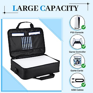 Carrying Case for PS5, Carrying Case Travel Bag Compatible with PlayStation 5 Console, Travel Case for PS5 Console Digital, Disk Edition, Controller, Stand, Game Cards