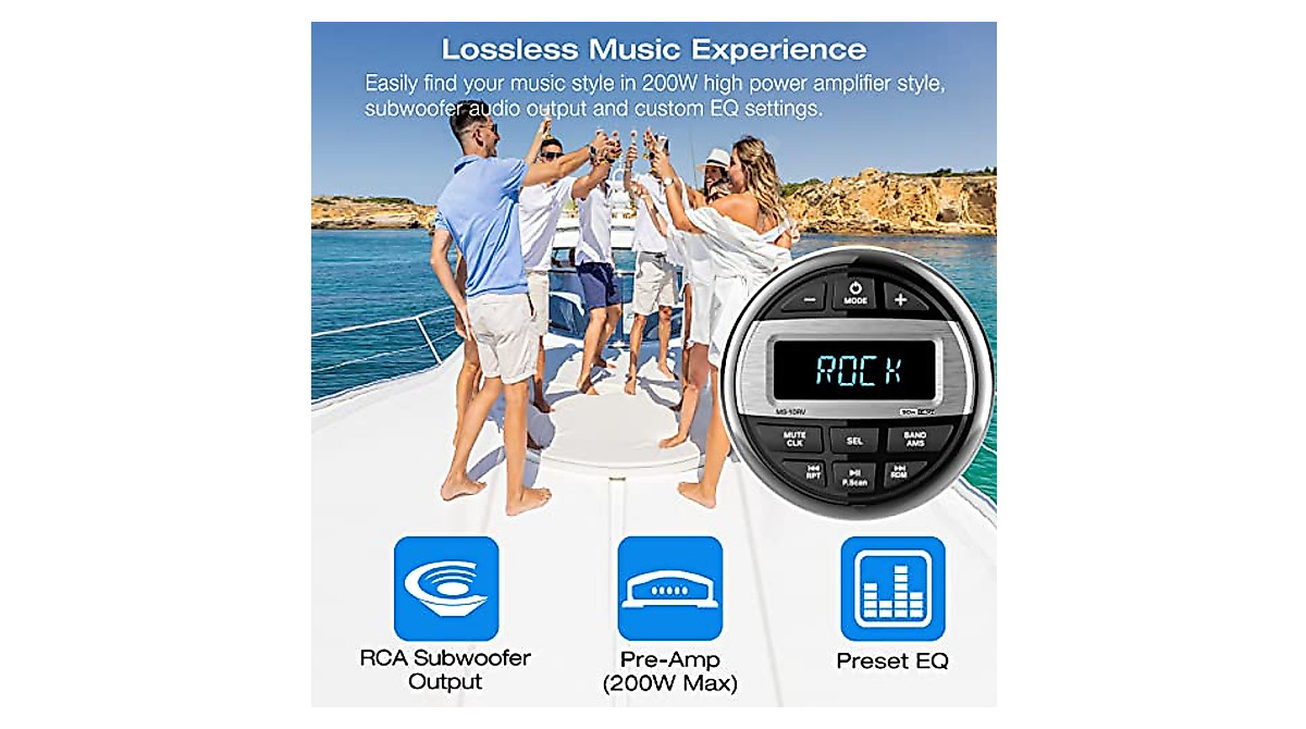DOVOX Waterproof Marine Bluetooth Radio - Durable Boat Stereo System
