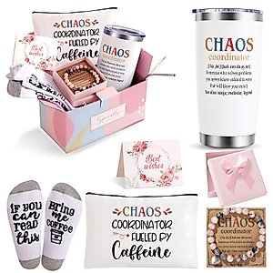 Chaos Coordinator Gifts, Gifts For Women, Thank You Gifts For Women, Coworker Gifts for Women, Teacher Gifts, Farewell Gifts For Coworkers, Office Gifts for Coworker Boss, 20 OZ Insulated Tumbler