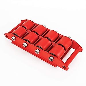 Industrial Machinery Mover, Machinery Mover Roller Dolly Skate with 360 Degree Rotation Cap (Red, 12T/26400)