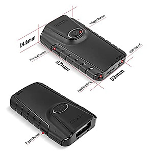 NETUM Bluetooth 2D Barcode Scanner, 3-in-1 Small Portable QR Bar Code Reader Automatic Wireless Gun Scan Back Clip Work with Tablet iOS Android Windows MacOS for Warehouse Inventory POS - E800