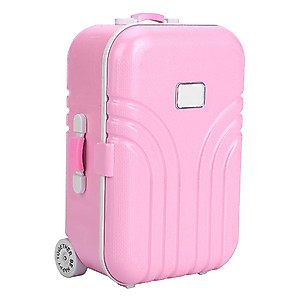Liukouu Mini Suitcase Toy, Pink, Plastic, Rolling, Durable, for Children's Day & Birthday