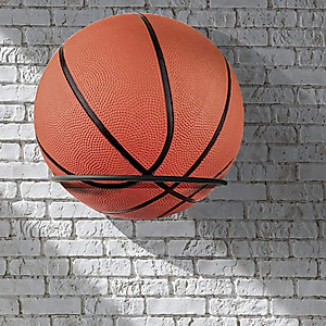 Calenzana 2 Pack Sports Ball Holders Wall Mount Display Rack for Basketball Volleyball Rugby Soccer, Steel, Black