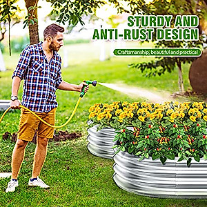 2 Pcs 9 x 3 x 1 FT Galvanized Steel Raised Garden Bed, Large Galvanized Steel Outdoor Planter Box for for Easy to DIY and Clean - Raised Garden Beds Outdoor for backyards, terraces and Balconies
