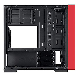 SilverStone Technology RL08BR-RGB Black and Red Micro-ATX Case with Tempered Glass Side Panel and 2 x120mm RGB Fans