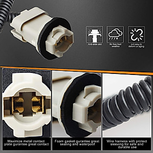 HERCOO License Plate Lights Socket Rear Lamp Wire Harness Compatible with 1999-2015 F250 F350 F450 F550 Super Duty Bronco Ranger Excursion Expedition Explorer F53, Pack of 2