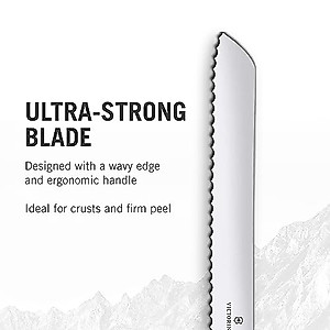Victorinox Bread Knife - Serrated Bread Knife for Kitchen Accessories - Cut Bread, Pastries & More - Wooden Handles, 8.25"
