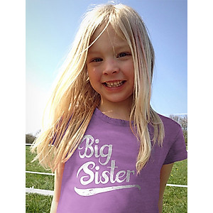 Tstars Big Sister Little Sister Matching Outfits Baby Announcement Sibling Shirts Set Girls Shirt Wow Pink/Baby Pink Kids Shirt 5/6 / Baby Newborn