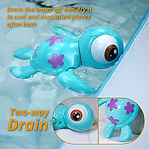 DUCKBOXX XX Bath Toys Wind up Swimming Sea Turtles for Kids 18M+ (Blue)