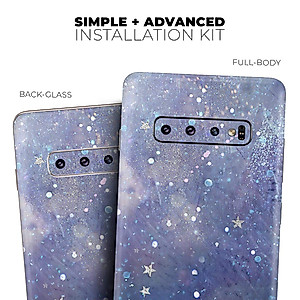 DesignSkinz Abstract Blue Grungy Stars Protective Vinyl Decal Wrap Skin Cover Compatible with The Samsung Galaxy S20 (Screen Trim & Back Glass Skin)