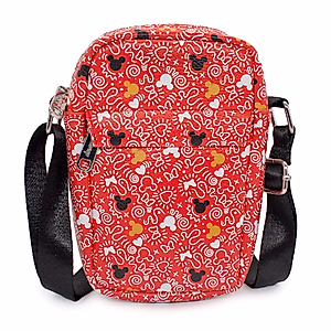 Disney Bag, Crossbody, Minnie Mouse Icons Doodle, Red, Vegan Leather