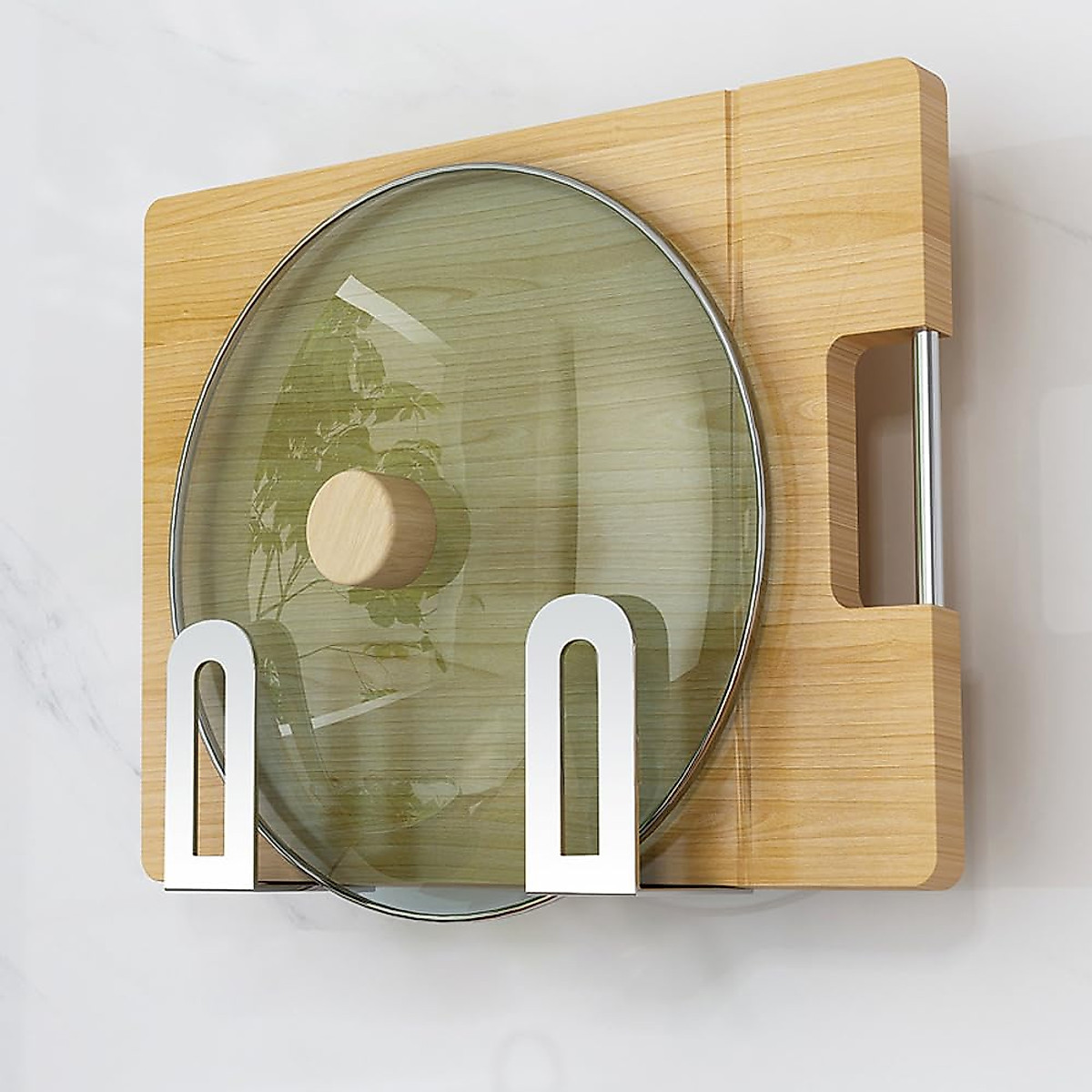 Self Adhesive Stainless Steel Pan Cover Racks ,Pantry Organization Rack, Cutting Board Storage , Pot Lid Holder