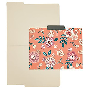 12 Pack Decorative Flower File Folders with 1/3 Cut Tab, Pretty Letter Size 3-Tab Floral Office Supplies (9.5 x 11.5 in)