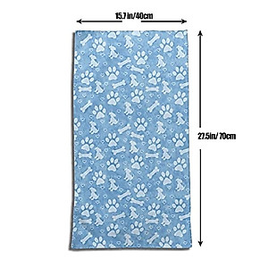 IconSymbol Dog Paw Print Puppy Bone Hot Hand Towel for Bathroom Kitchen Gym Washcloths Soft Highly Absorbent Multipurpose 27.5 X 15.7 Inch