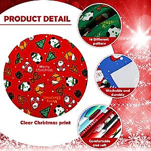16 Pieces Christmas Fabric Fat Quarters Bundle Christmas Patterned Cotton Fabric Santa Claus Snowman Christmas Tree Print Quilting Fabric Cloth for Christmas Sewing Patchwork DIY Yard (10 x 10 Inch)